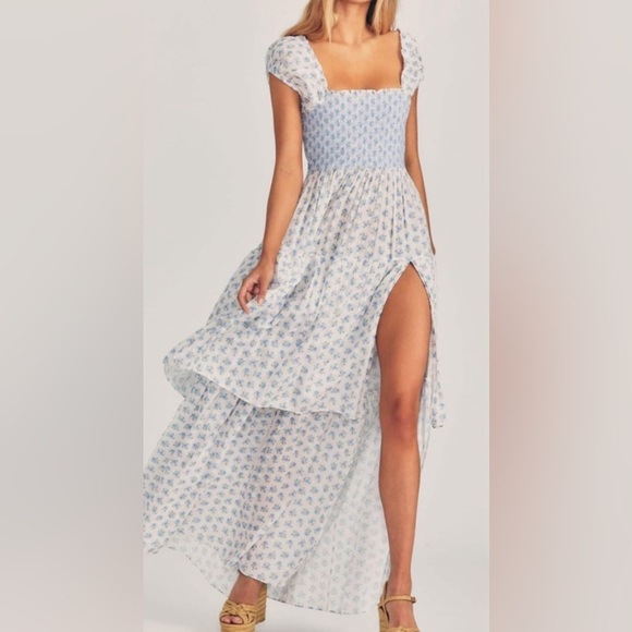 LoveShackFancy | Dresses | Loveshackfancy Anzie Powder Blue Maxi ...
